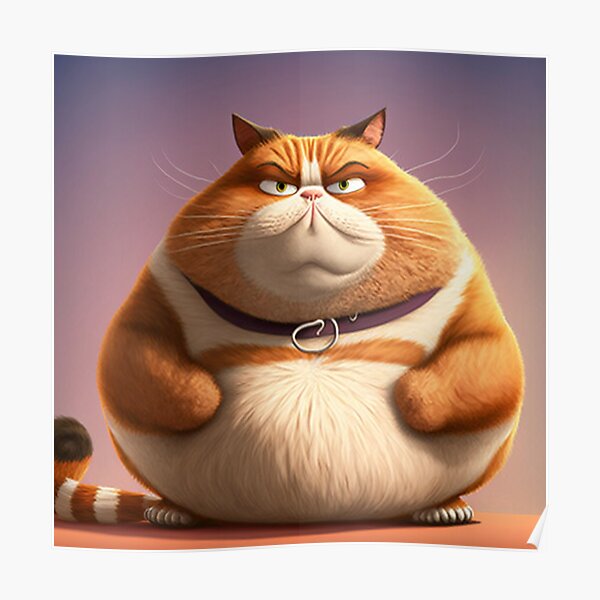 "One Fat Cat" Poster for Sale by Soda-Pop-Art-87 | Redbubble