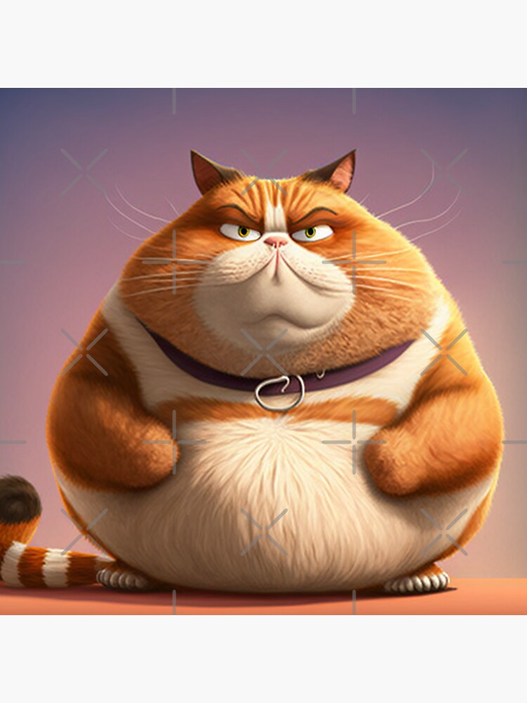 "One Fat Cat" Sticker for Sale by Soda-Pop-Art-87 | Redbubble