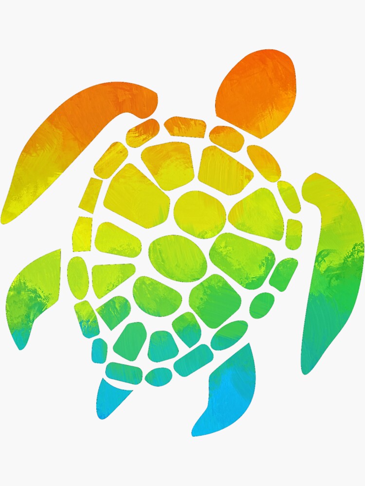 "Rainbow Tie Dye Turtle Sea Trippy " Sticker for Sale by tiedye4life ...