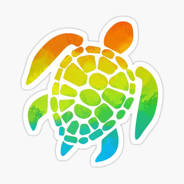 "Rainbow Tie Dye Turtle Sea Trippy " Sticker for Sale by tiedye4life ...