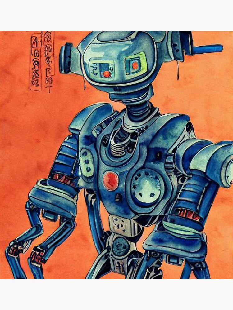 "Japanese style art of a robot" Poster for Sale by Nenene1111 | Redbubble