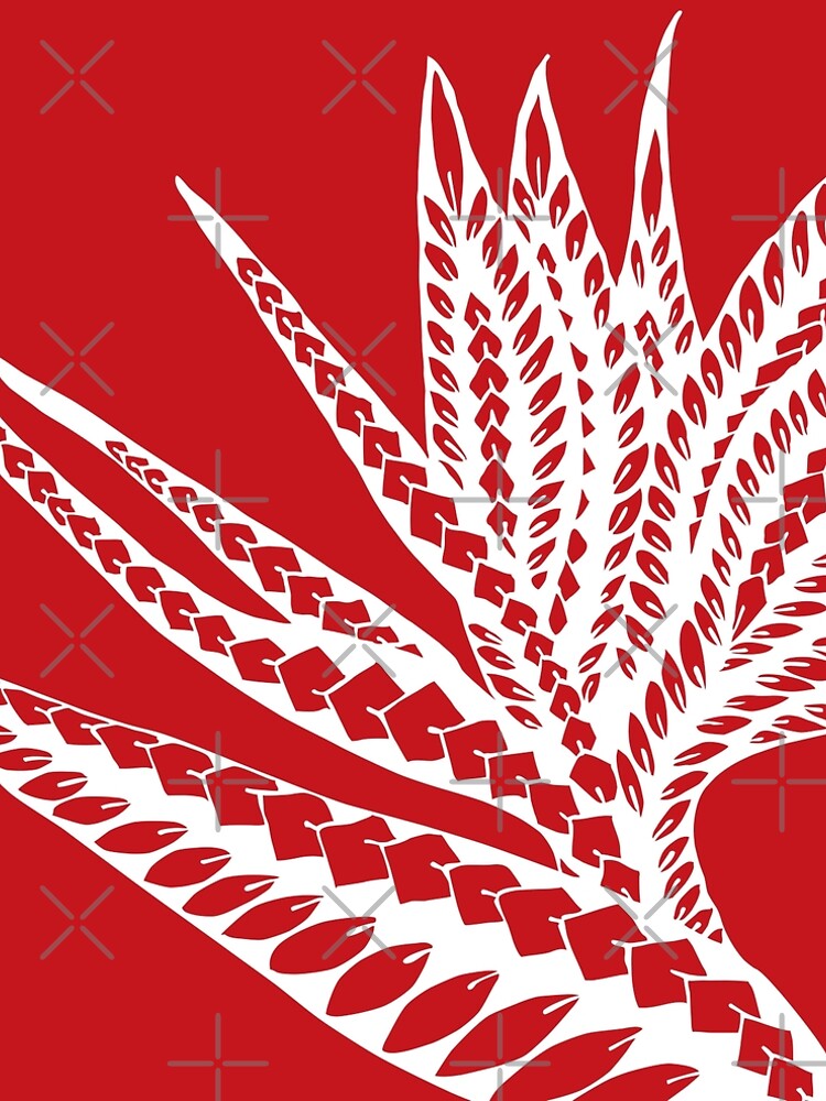 "Red Polynesian Geometric Floral Chic Bird of Paradise Tribal Tattoo" A ...