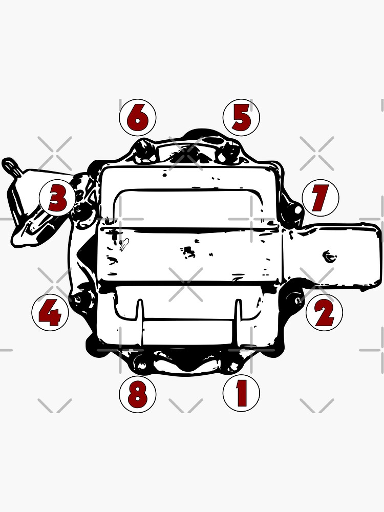 "Small Block Chevy Firing Order" Sticker for Sale by kennedywesley ...
