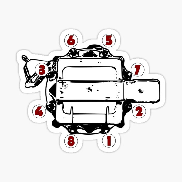"Small Block Chevy Firing Order" Sticker for Sale by kennedywesley ...