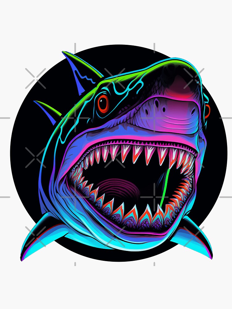 "Shark Attack" Sticker for Sale by Soda-Pop-Art-87 | Redbubble