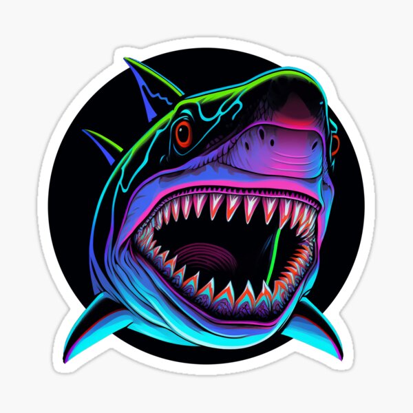 "Shark Attack" Sticker for Sale by Soda-Pop-Art-87 | Redbubble