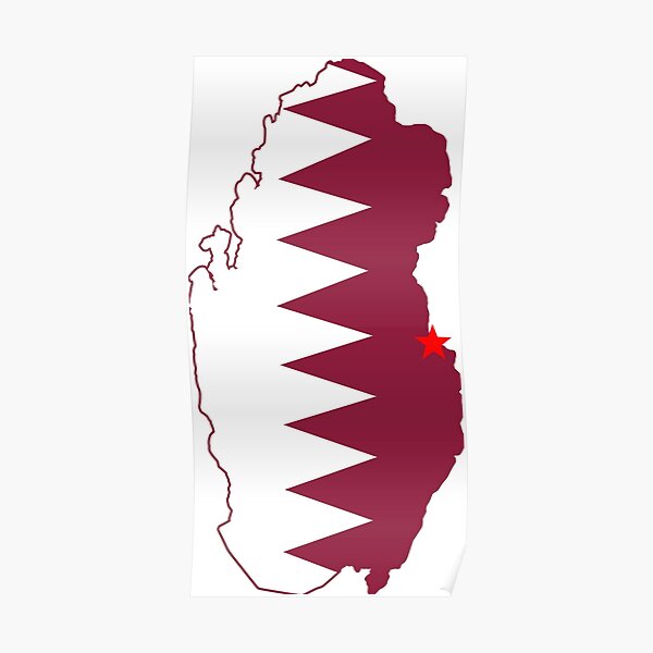 "Qatar Flag Map" Poster for Sale by lilyandart | Redbubble