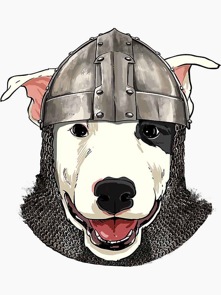 "Medieval Bull Terrier Knight Warrior Dog Lover 6" Sticker for Sale by ...