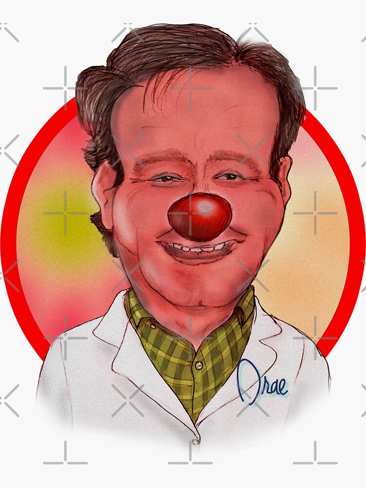 "The most generous clown doctor - The great Robin!" Sticker for Sale by ...