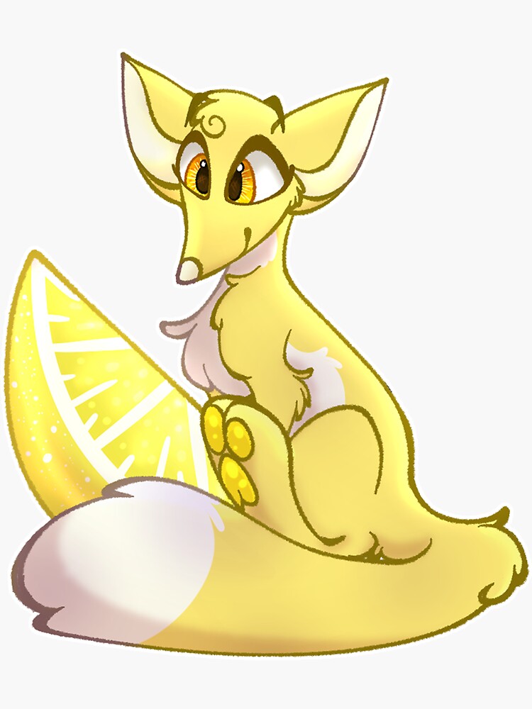 "Lemon Fox Sticker" Sticker for Sale by ChillDrakaina | Redbubble