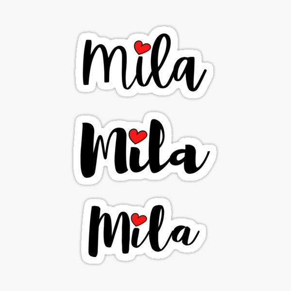 "Mila Name Cute Mini Heart Triple Fonts" Sticker for Sale by 27th-Tee ...