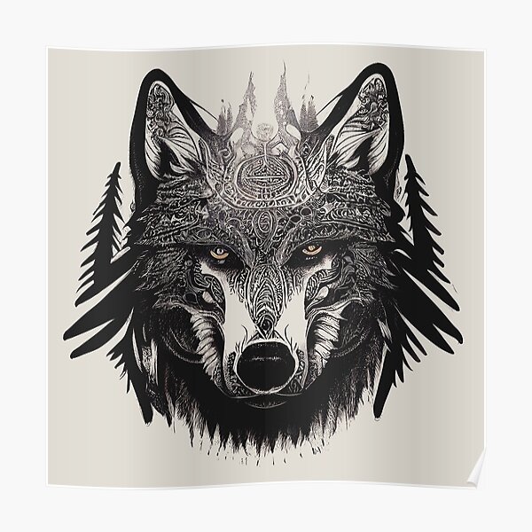 "Wolf by RudeKittenDesigns" Poster for Sale by rudekitten | Redbubble
