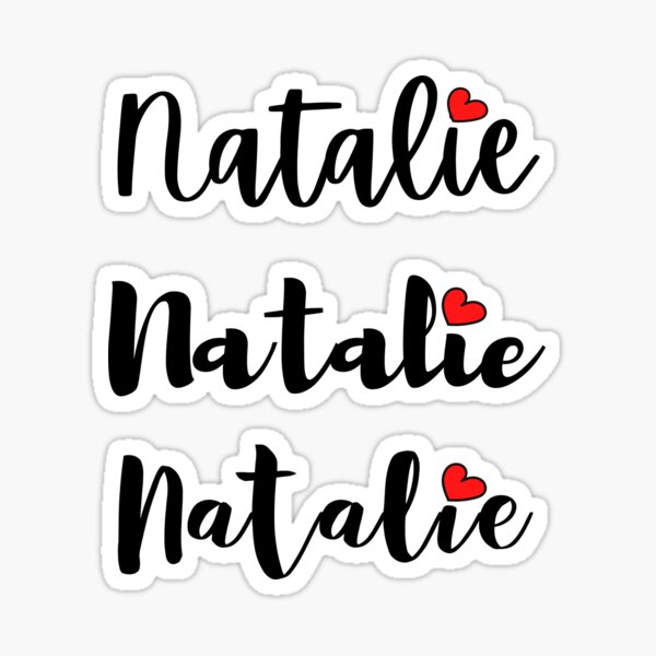 "Natalie Name Cute Mini Heart Triple Fonts" Sticker for Sale by 27th ...