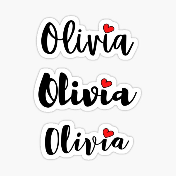 "Olivia Name Cute Mini Heart Triple Fonts" Sticker for Sale by 27th-Tee ...