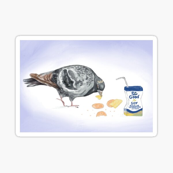 "purple snack queen pigeon" Sticker for Sale by thedailypidge | Redbubble