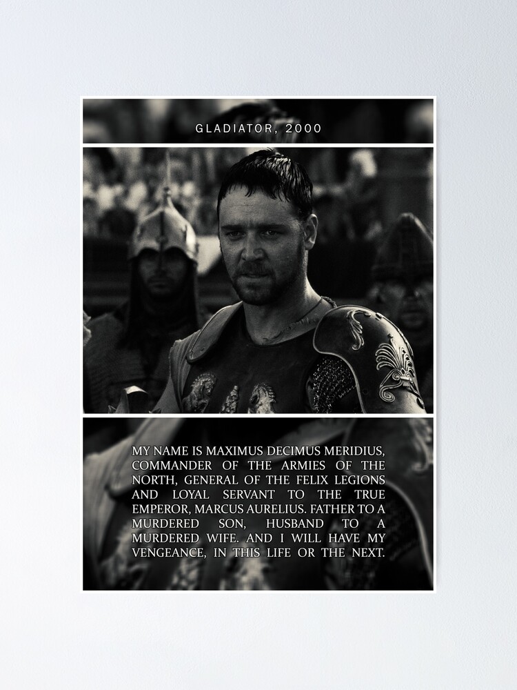 "Gladiator Quote 01" Poster for Sale by Duofilmo | Redbubble