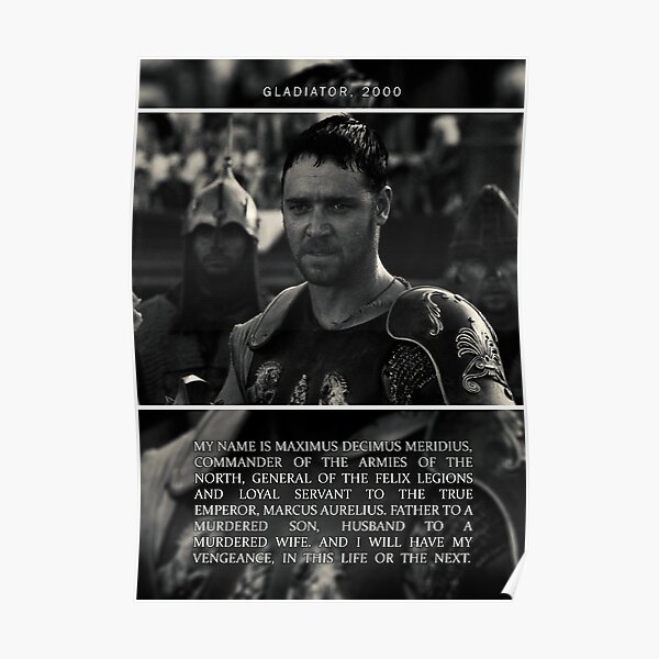 "Gladiator Quote 01" Poster for Sale by Duofilmo | Redbubble