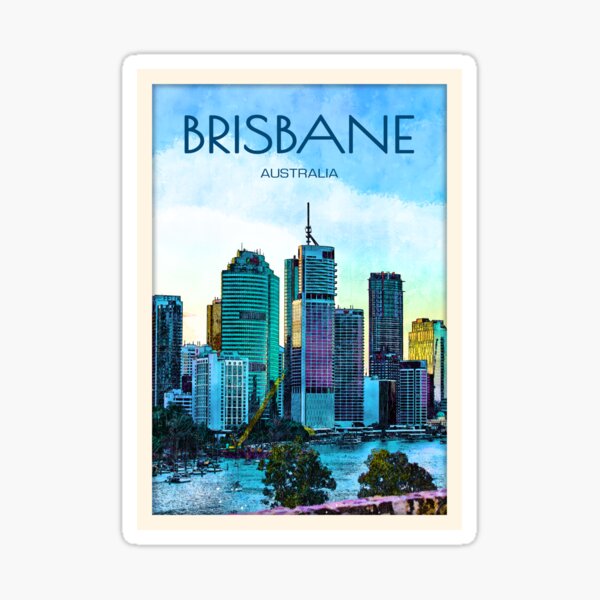 "Brisbane Travel Art" Sticker for Sale by nifroart2022 | Redbubble
