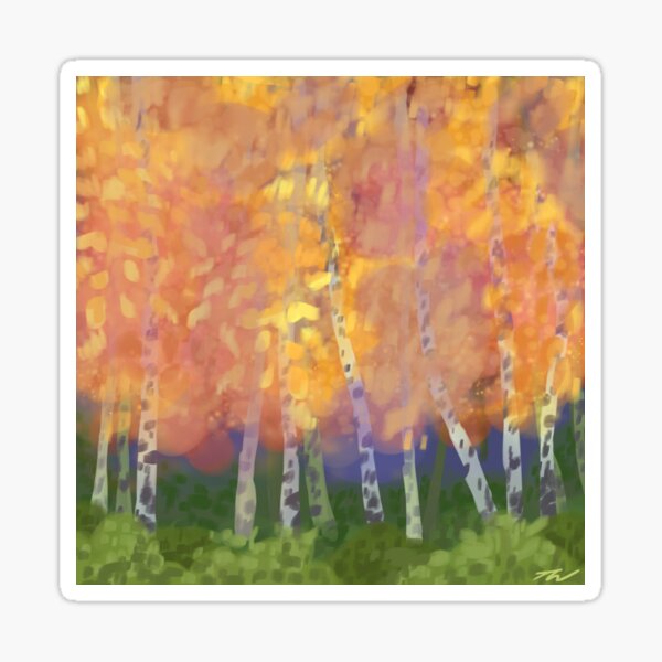 "Aspen Fall Forest" Sticker for Sale by Gibbous- | Redbubble