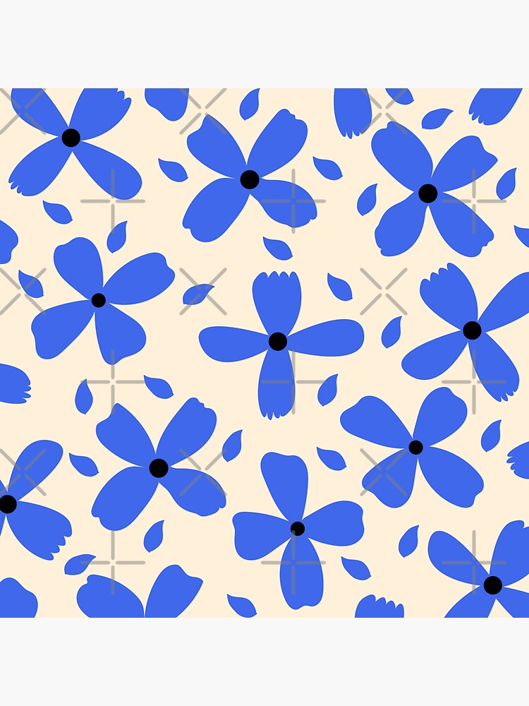 "Royal Blue Flower Power Pattern Design" Sticker for Sale by moonbeauty ...