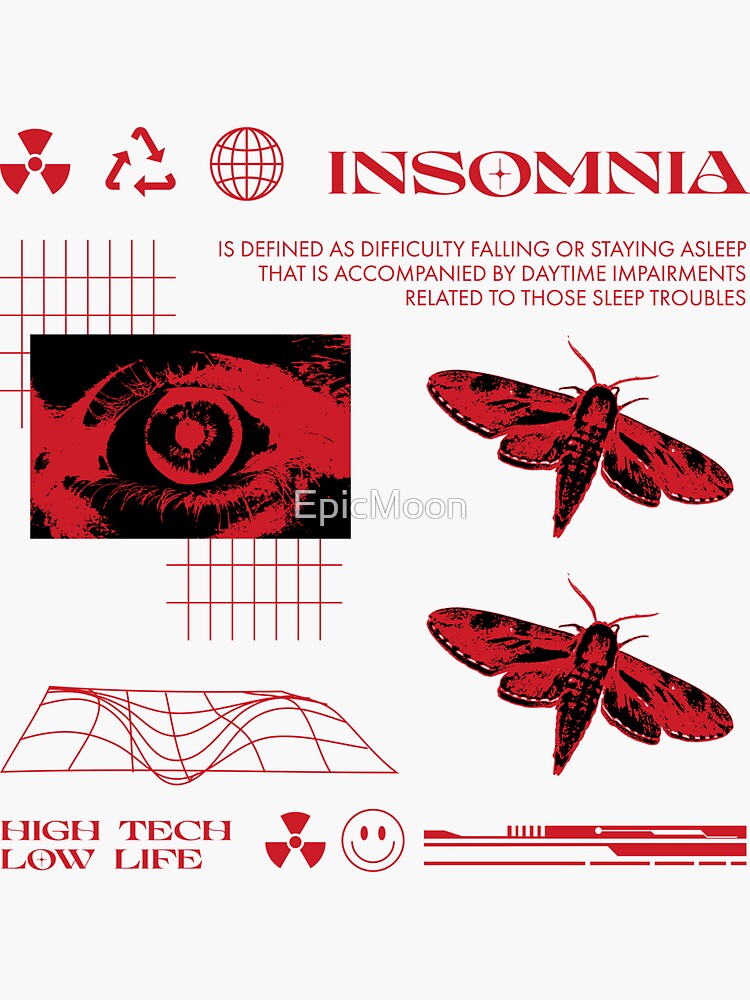 "insomnia" Sticker for Sale by EpicMoon | Redbubble