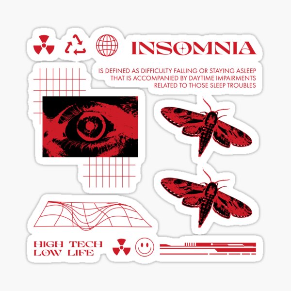 "insomnia" Sticker for Sale by EpicMoon | Redbubble