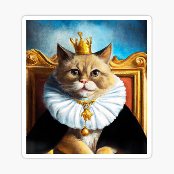 "King Kat" Sticker for Sale by BarroKat | Redbubble