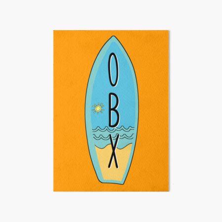 "ORIGINAL OBX (Outer Banks) Glossy Surfboard" Art Board Print for Sale ...