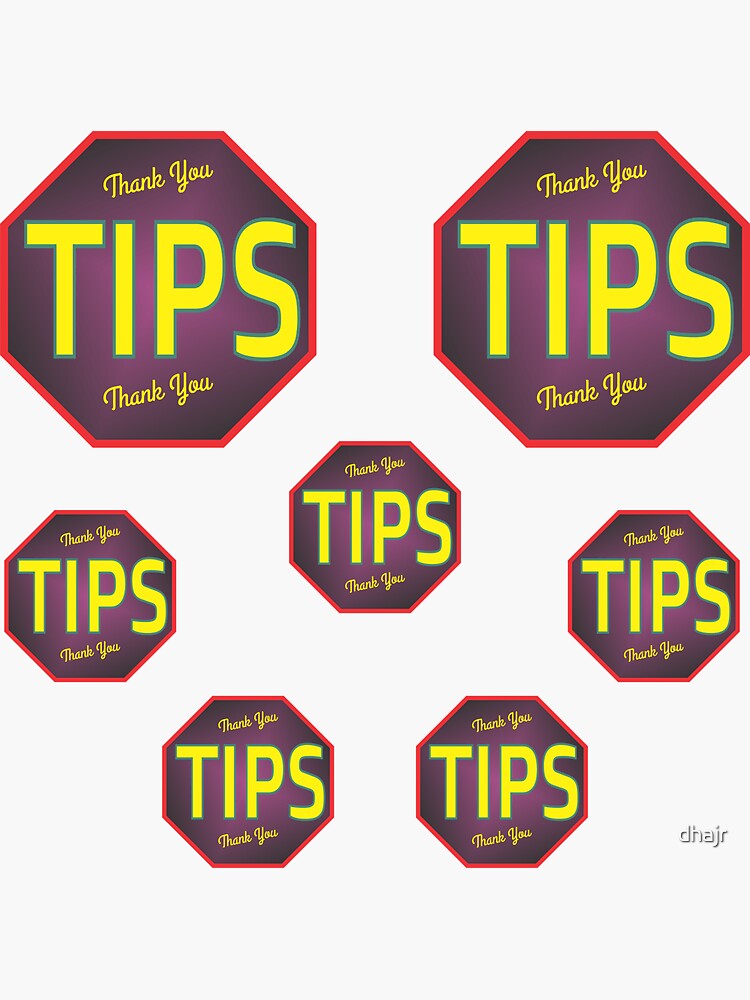 "Working For Tips. Sticker Pack" Sticker for Sale by dhajr | Redbubble