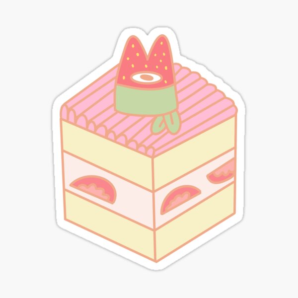 "strawberry cake" Sticker for Sale by StarEyeStudios | Redbubble