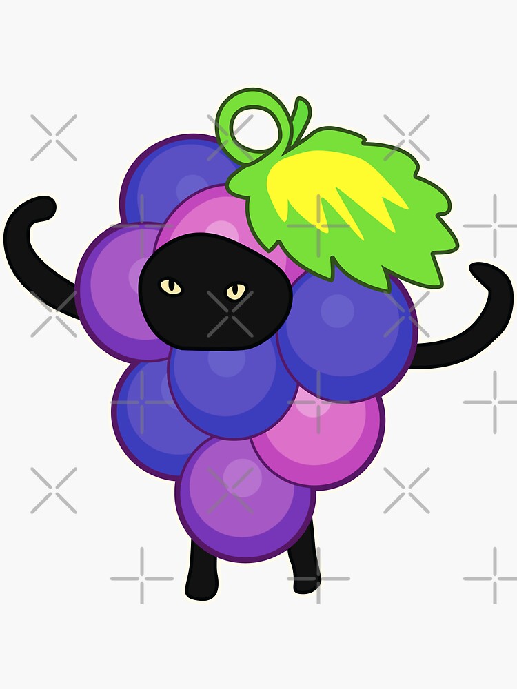 "Black Kitten Grape Costume Cat Meme" Sticker for Sale by Rzera- | Redbubble