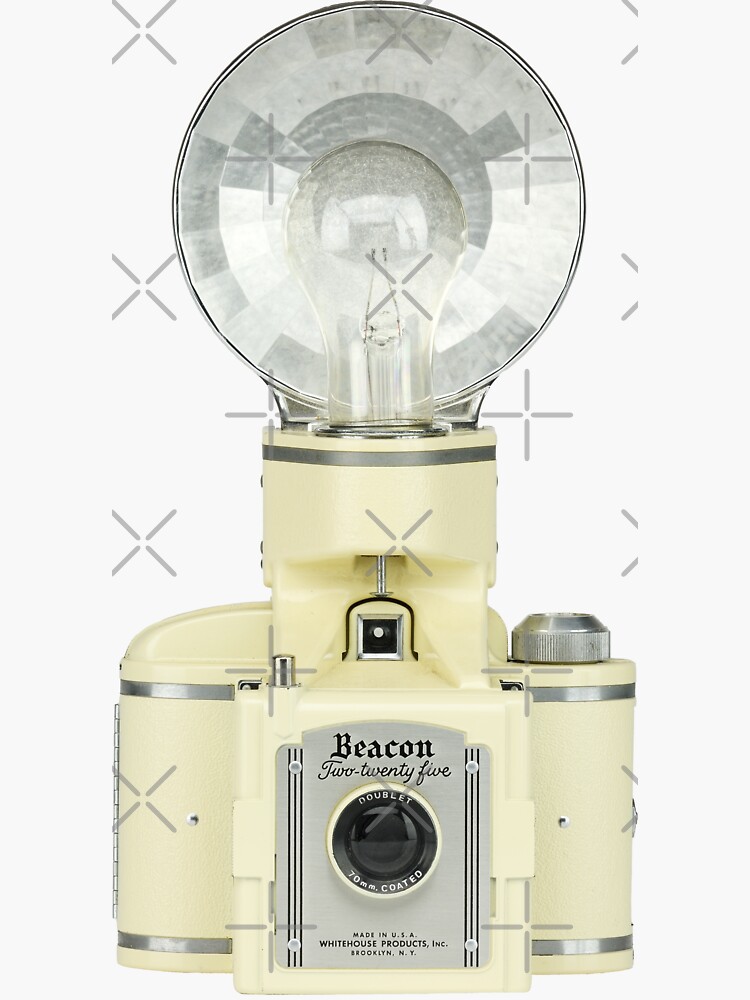"Vintage Beacon Two-twenty five Art Deco Camera with Flash" Sticker for ...