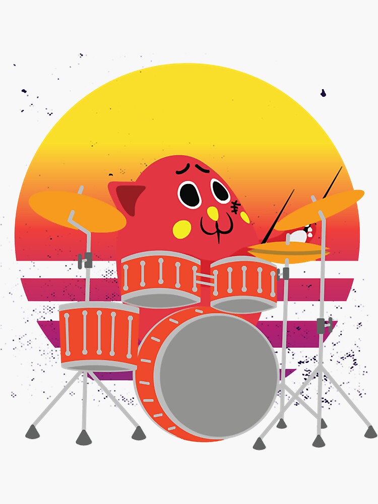 "Nyango Star Mascot Drummer " Sticker for Sale by happystyling | Redbubble