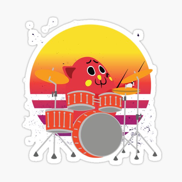 "Nyango Star Mascot Drummer " Sticker for Sale by happystyling | Redbubble