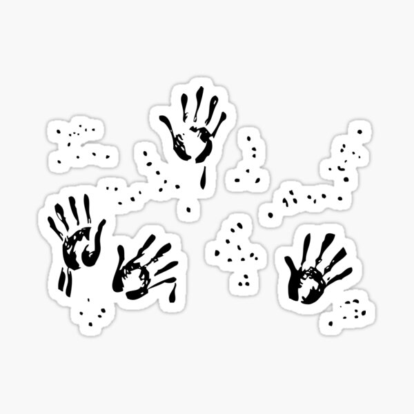 "Hand print " Sticker for Sale by goldenlolly1 | Redbubble
