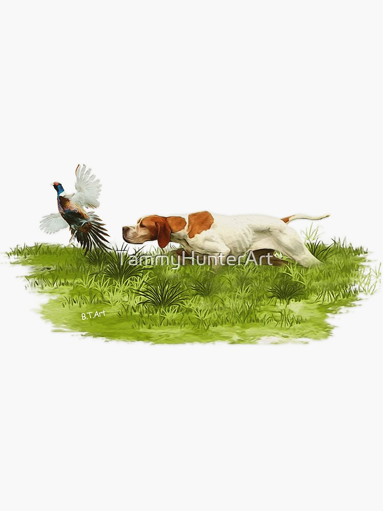 "Pheasant Hunting with Pointer" Sticker for Sale by TammyHunterArt ...