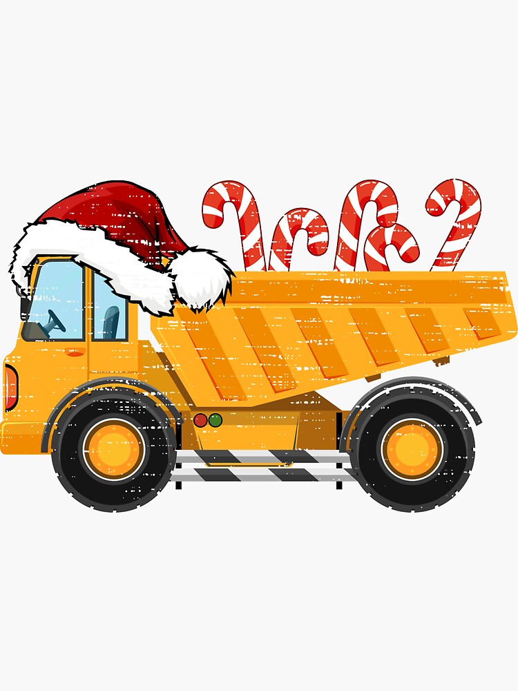 "Kids Christmas Dump Truck Candy Xmas Farm Truck Boys Kids" Sticker for ...
