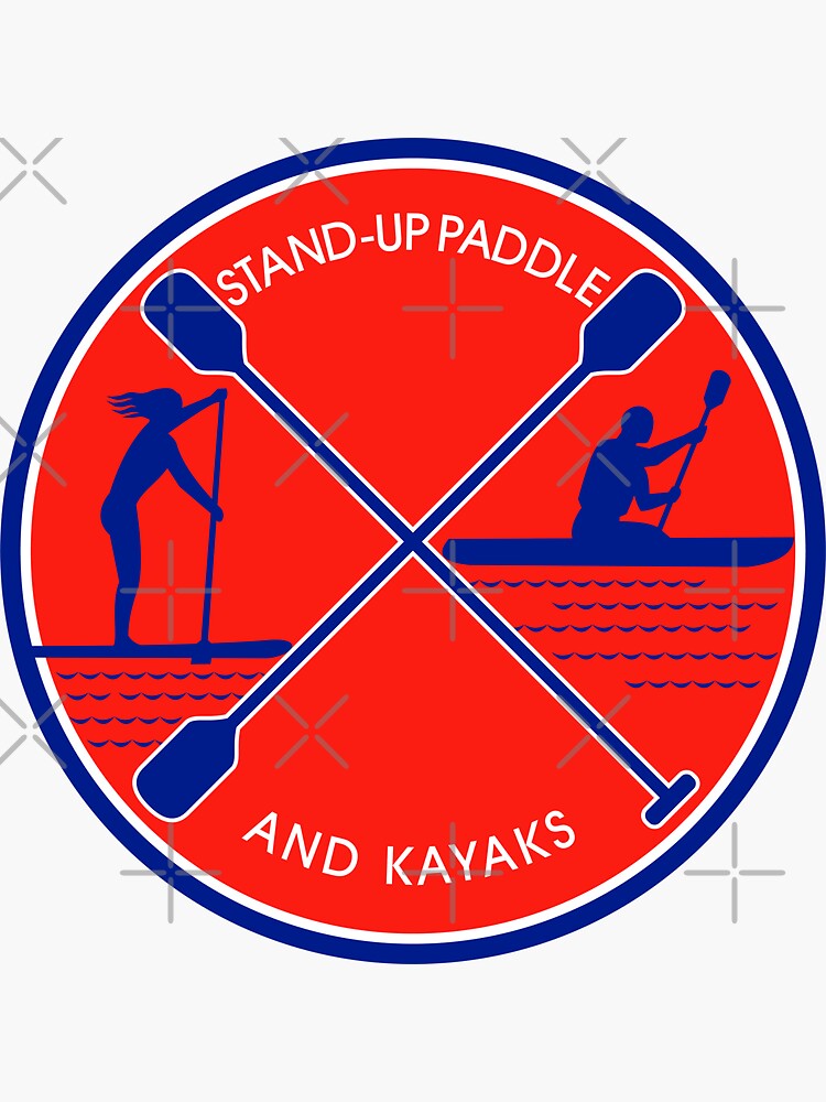 "Stand-up Paddle and Kayak Circle Retro" Sticker for Sale by patrimonio ...