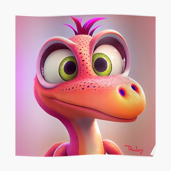 "Baby Dinosaur Dino Bambino - Ruby" Poster for Sale by KOTOdesign ...