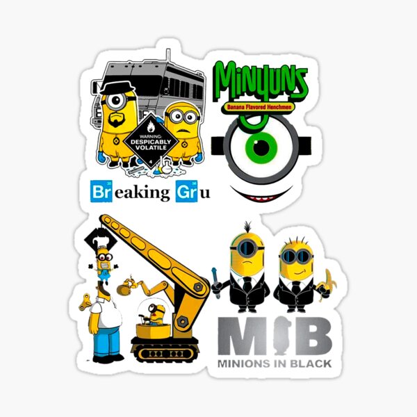 "MINIONS DESPICABLE ME MIB" Sticker for Sale by andakalau | Redbubble