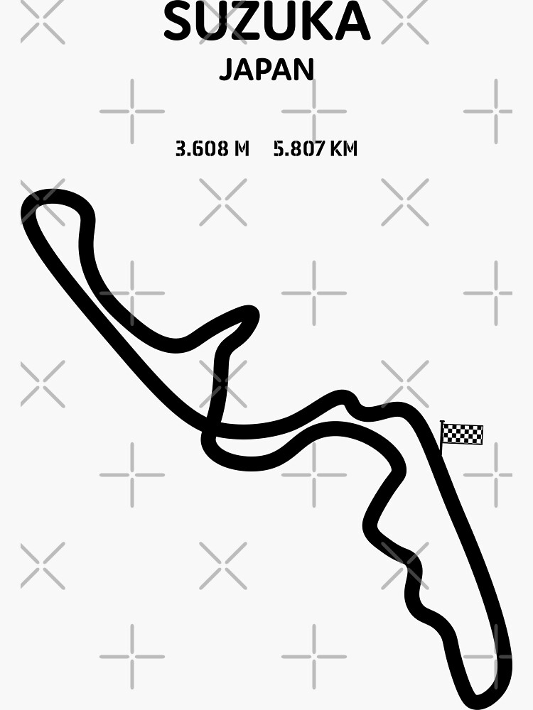 "Suzuka Japan Minimalist F1 Circuit" Sticker for Sale by MitchInSpain ...