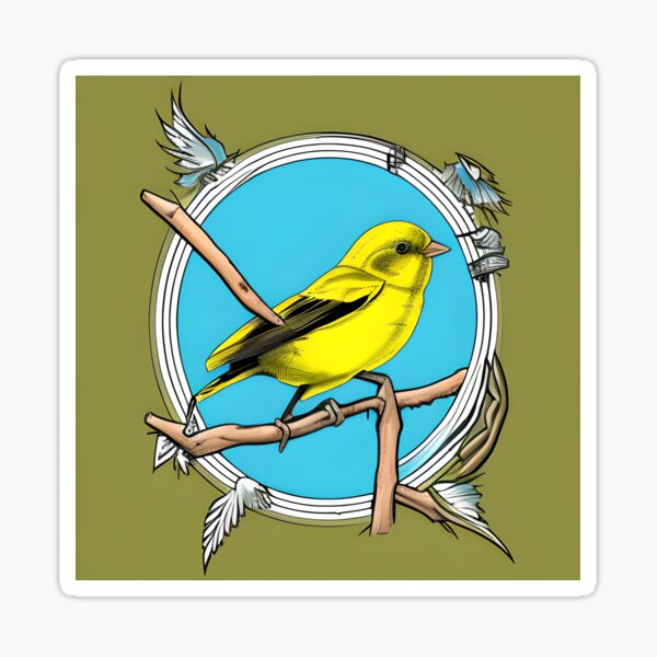 "Canary bird 2022 design" Sticker for Sale by shopsintrend | Redbubble