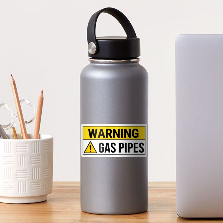 "Warning gas pipes Safety signs" Sticker for Sale by jojosign | Redbubble