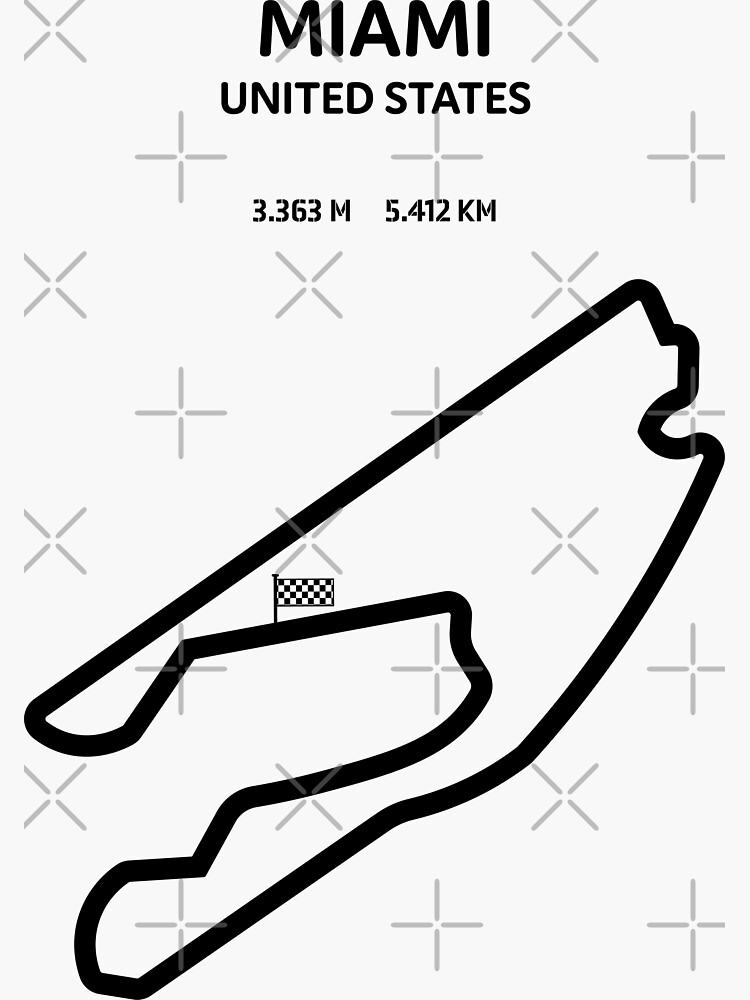 "Miami United States Minimalist F1 Circuit" Sticker for Sale by ...