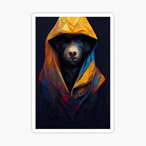 "Hooded bear" Sticker for Sale by badbug | Redbubble