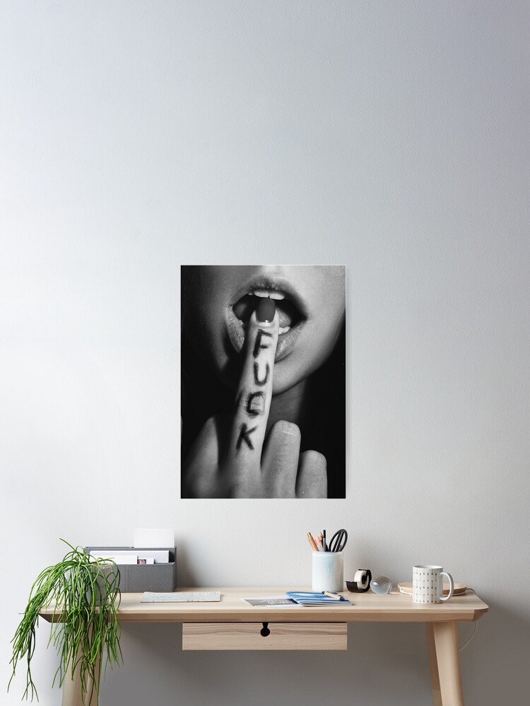 "Middle Finger Print Feminist Art Print Fashion Wall Art Black and ...