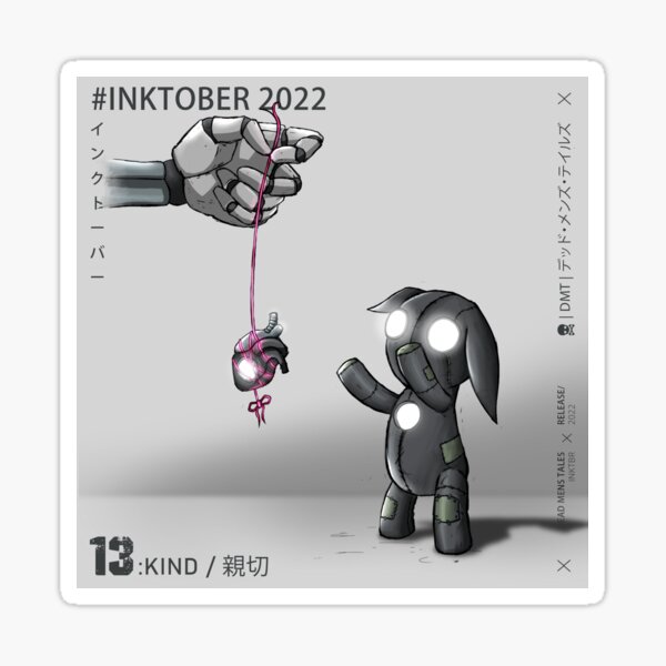 "Inktober 13 - Kind" Sticker for Sale by thep1rateking | Redbubble
