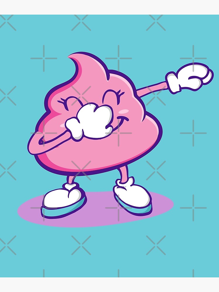 "Dabbing Pink Poop Emoji" Art Print by zeno27 | Redbubble
