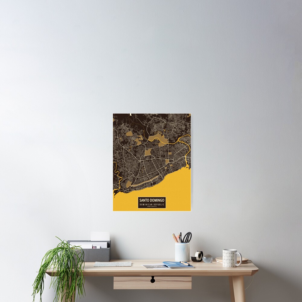 "Santo Domingo City Map of Dominican Republic - Pastel" Poster for Sale ...