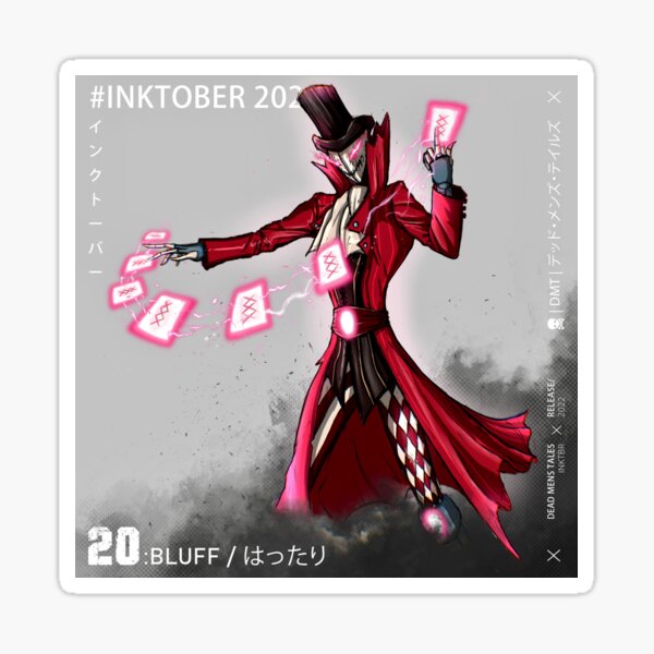 "Inktober 20 - Bluff" Sticker for Sale by thep1rateking | Redbubble